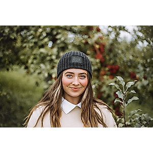 Love Your Melon Beanie for Men & Women Black Leather Beanie, Winter Hats, Cool Beanies, 100% Cotton Made Lined Knit Warm Thick Skully
