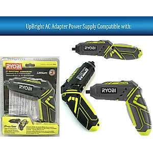 UpBright 6.5V AC/DC Adapter Compatible with Ryobi HP44L HP44LW HP44LVN HP44LK 4V Quick Turn Lithium Screwdriver HP44 L LW LVN QuickTurn Driver 720217005 720217009 4.5V- 6.8V 200mA Power Supply Charger