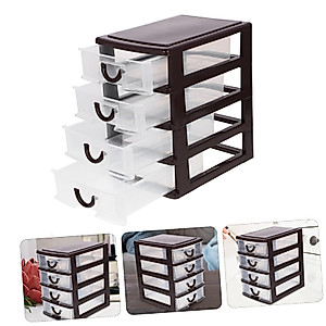 ABOOFAN 4 Cosmetic Containers Compact Stacking Drawer Sundries Holder Cosmetic Organizer Drawers Storage Boxes for Organizing Toiletry Containers Bin Organizer Storage Rack Office Desktop