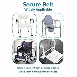 Shower Chair Anti-Slip Belt, Universal Bath Bench or Stool Protective Buckle Strap Bathroom Nursing Care Supply for Elderly, Disabled, Patient