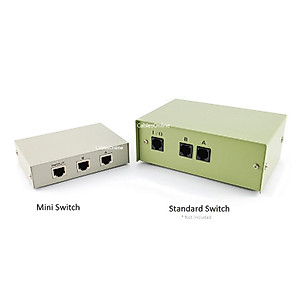 CablesOnline Compact 2-Way RJ45 Ethernet Network Push Button Metal Mini Switch Box (SB-034P)