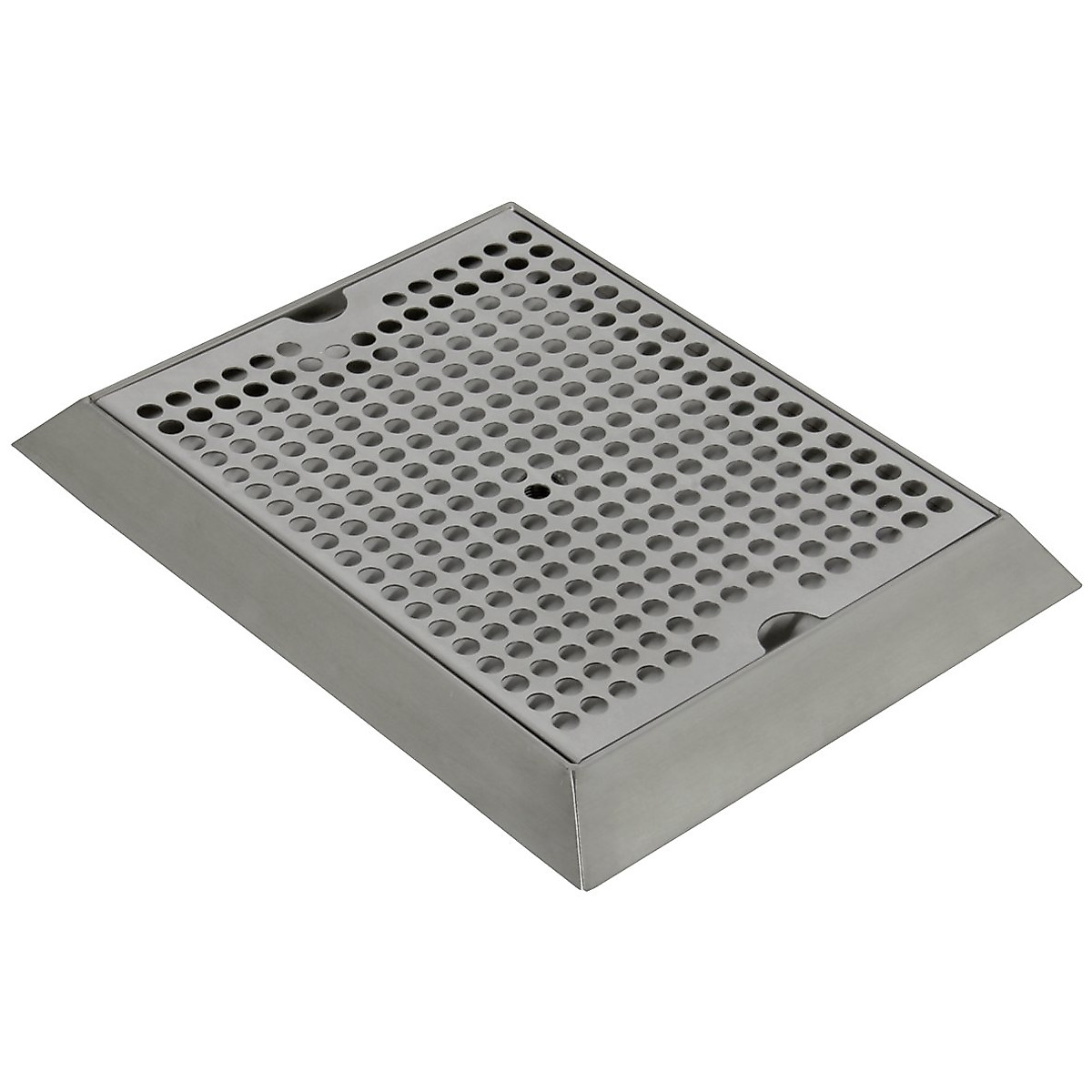 Kegco SEBV-129D 12" x 9" Bevel Edge Drip Tray with Drain
