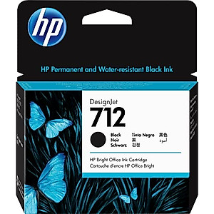 HP 712 Black 80-ml Genuine Ink Cartridge (3ED71A) for DesignJet T650, T630, T230, T210 & Studio Plotter Printers