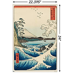 Trends International Hiroshige - The Sea at Satta Wall Poster, 22.375" x 34", Unframed Version