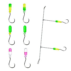 6 Pack 'Coquina Shells' Pompano Surf Fishing Rigs (25# Mono)