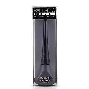 Palladio Liquid Eyeliner, Highly Pigmented and Waterproof Eyeliner, For Intense Eye Definition, Smear-proof Eyeliner Liquid, Includes Easy Grip Wand and Felt Tip Eyeliner Applicator, Midnight