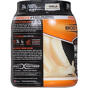 Body Fortress Super Advanced Whey Protein Powder, Vanilla, Immune Support (1), Vitamins C & D Plus Zinc, 1.74 lbs