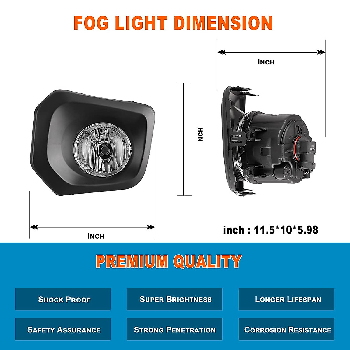 Nixon Offroad Fog Light Set Fit for 2016-2020 Toyota Tacoma SR / SR5 w/Bulb + Black Bezel Cover + Wiring Harness Kit + Universal Switch, Bumper Driving Fog Light Assembly, Fog Lamp Replacement Clear