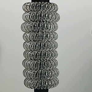 RN BEAUTY 27 Pieces Spiral Coil Hair Ties: Waterproof Elastic Traceless Ponytail Holders, Colorless 1.58inch (4cm) No Crease Hair Bands