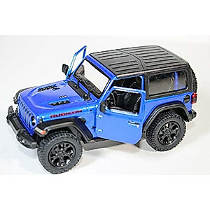 KiNSMART 2018 Jeep Wrangler Rudicon Hard Top Blue 5" 1:34 Scale Die Cast Metal Model Toy w/ Pullback Action