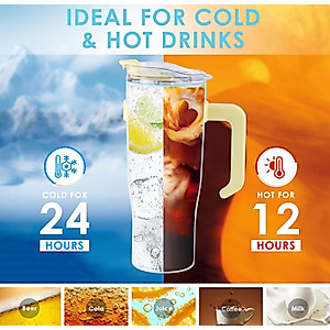 Zen Living 40oz Tumbler with Handle and Straw|100% Leakproof|Made of Stainless Steel and Double Vacuum Sealed|Cup Friendly Base |BPA Free|Assorted Colors (Rainbow)