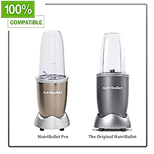 15 Piece Replacement Cup Set 24 OZ Tall Cup&18 OZ Short Cup with Handed Lip Ring and Flip-Top To-Go Lid and Stay-Fresh Resealable Lid Compatible with NutriBullet 600w and Pro 900w Blender Parts