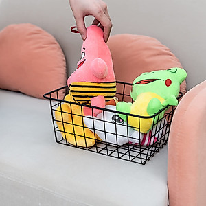 Pantry Organization and Storage 5 Pack , Wire Storage Baskets for Kitchen, Laundry, Garage, Fridge, Bathroom Countertop Organizer,Black