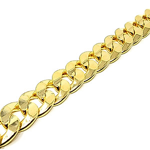 Fashion 21 Anklet for Women Electro Gold Plated Ankle Bracelet - Made in Korea (6mm 10" Concave Cuban Anklet)