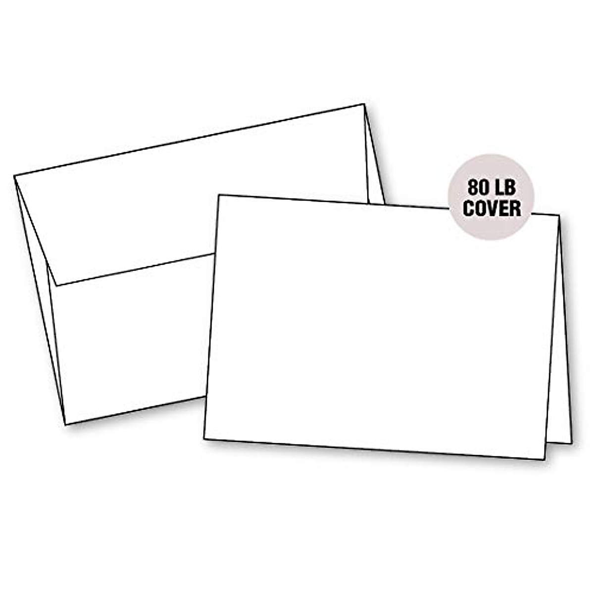 One Jade Lane 5"x7", Blank Cards and Envelopes, Blank White Invitation Cards with Envelopes All Occasions, Scored, Heavy Duty Quality Cardstock, Blank Greeting Christmas Cards Printable. (20 Pack)
