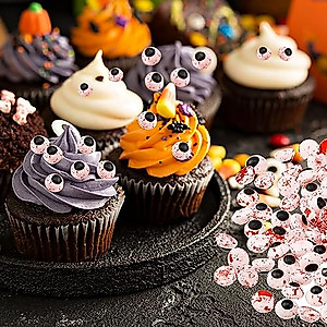 Halloween Edible Bloody Candy Eyes 3.8 oz Candy Bloody Eyeballs 2 Bottles of Edible Small Bloody Eyes for Cake Cookie Dessert Decorating Halloween Eyeballs Sweets for Halloween Birthday Party Supplies