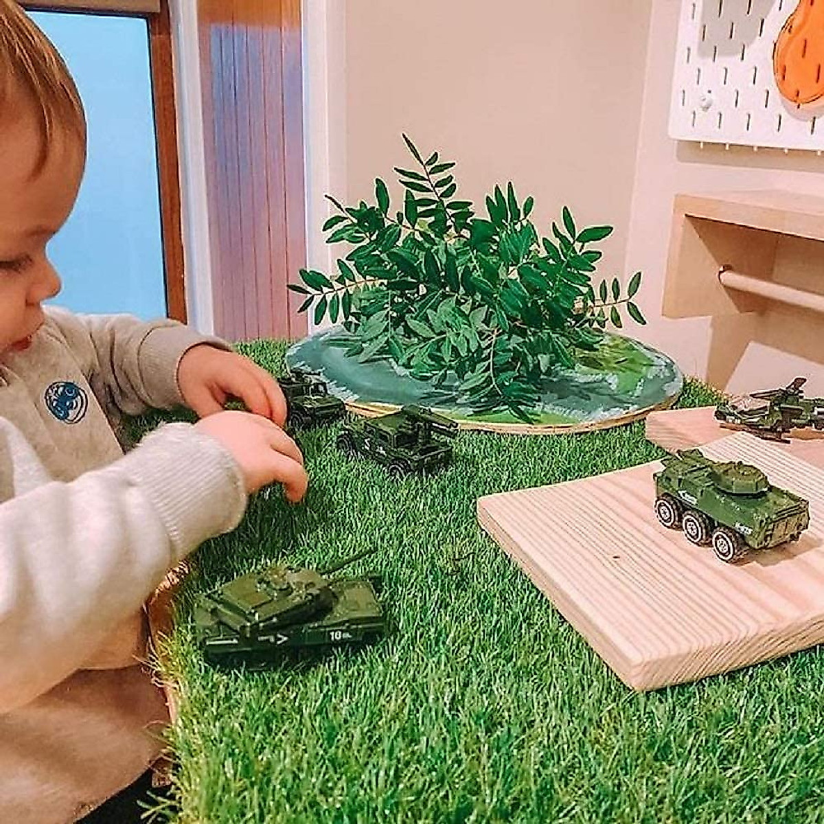 JQGT Diecast Military Vehicles Army Toy 6 in 1 Assorted Metal Model Cars Fighter Tank Attack Helicopter Panzer Playset for Kids Toddlers