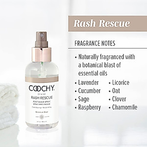 Coochy Rash Rescue Post Shave Spray - Natural Hydrating After Shave Skincare Moisturizer - Ingrown Hair Body Mist - Botanical Blast, 4 fl oz/118 mL