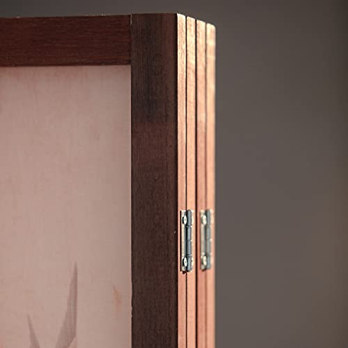 Furnnylane 4 Panel Room Divider Screen,Folding Wall Divider for Room Separation,Panel Room Divider,White Plum Blossom and Birds,67" H x 63" W