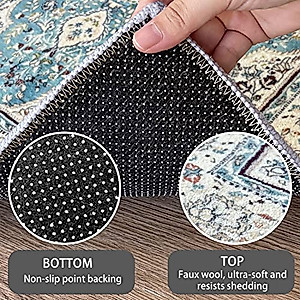 IOHOUZE Accent Rug, Boho Bath Mat Low-Pile Non-Shedding Oriental Area Rug Boho Chic Medallion Area Rug 3x5 Washable Bathroom Rug for Kitchen Bathroom Laundry