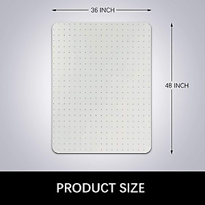 Kuyal Office Chair Mat for Carpets,Transparent Thick and Sturdy Highly Premium Quality Floor Mats for Low and No Pile Carpeted Floors, with Studs (36" X 48" Rectangle)