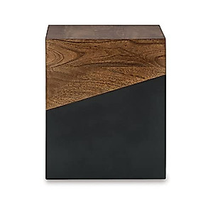 Signature Design by Ashley Trailbend Eclectic Accent End Table, Brown & Gunmetal