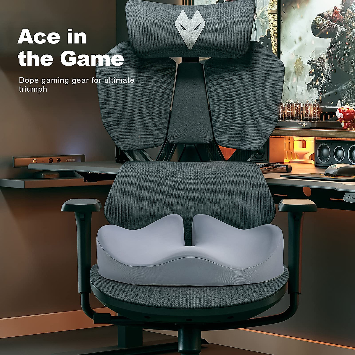 Foamula Seat Cushion for Office Chairs, Memory Foam Sciatica Pain Relief Pillow, Seat Cushion for Hip, Tailbone, Coccyx Pain, Desk Chair Cushion for Office, Home Chair, Gaming Chair, Car, Wheelchair