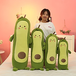 OPHRBU Cute Avocado Stuffed Plush Soft Hugging Pillow Toy，Plush Toy Doll Sleeping Pillow Doll Doll for Ideal Gift for Birthday, Valentine's Day, Christmas (27.5")