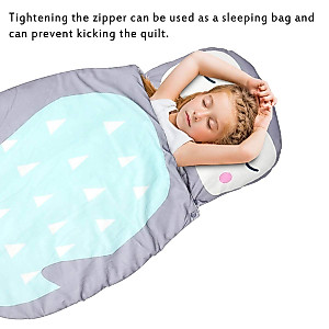 ELEOPTION Kids Sleeping Bag, Animal Print Pattern Children Nap Mat 3-in-1 Travel Bedding Bag Slumber Bags for Toddles Boys Girls Young Children 0-6 Year Old