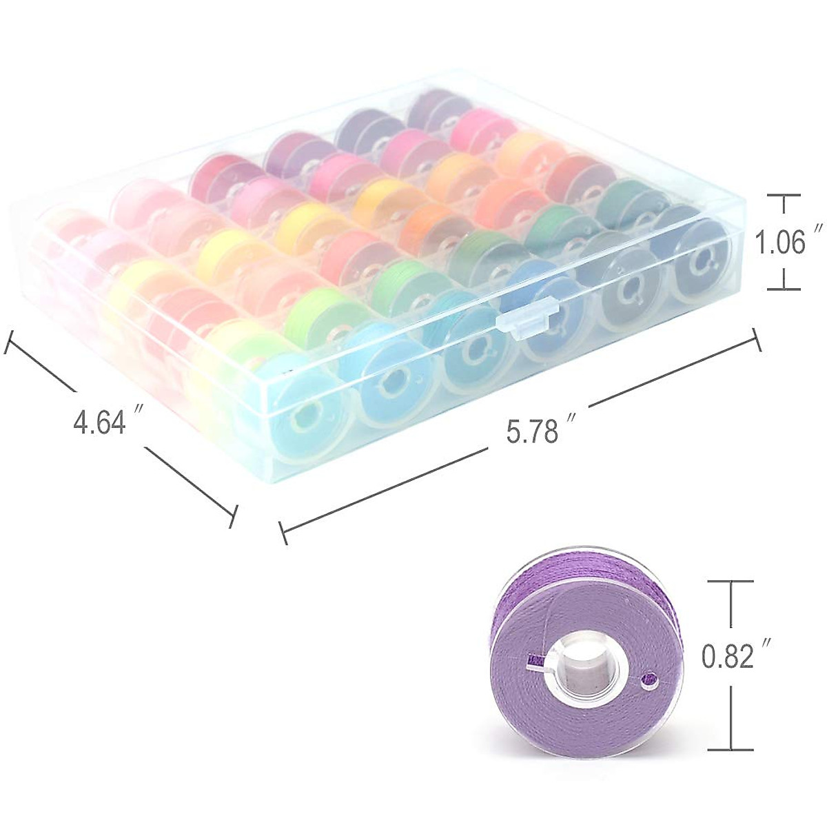 POPKU 72PCS Bobbins with Sewing Thread for Brother Singer Babylock Janome Kenmore (72pcs Bobbins)