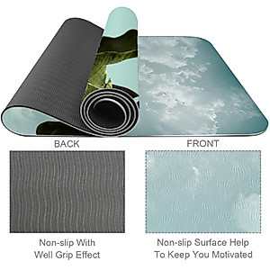 Dragon Sword Tropical Flamingo Premium Thick Yoga Mat Eco Friendly Rubber Health&Fitness Non Slip Mat for All Types of Exercise Yoga and Pilates (72" x 24" x 6mm)