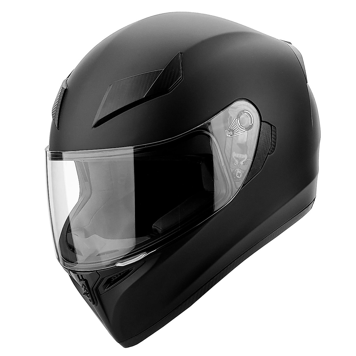 GDM GHOST Full Face Motorcycle Helmet - Matte Black, Medium (Clear & Tinted Shields)