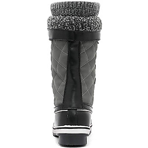 DREAM PAIRS Women's Mid-Calf Waterproof Winter Snow Boots Monte_02,Size 9,Grey,Monte_02