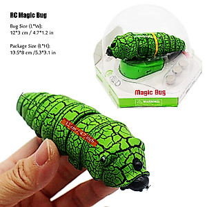 Tipmant RC Bug Remote Control Worm Realistic Caterpillar Inchworm Electronic Animal Toys Fake Insect Car Vehicle Kids Birthday Gifts (Green)