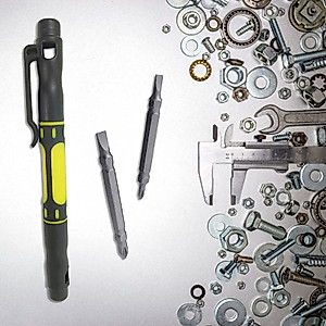 Pen Shape Pocket Mini Screwdriver With 4 Double End Bits Repair Tools Kit Flat Head Cross Head Screwdriver Tools Pen Screwdriver Set Multitool