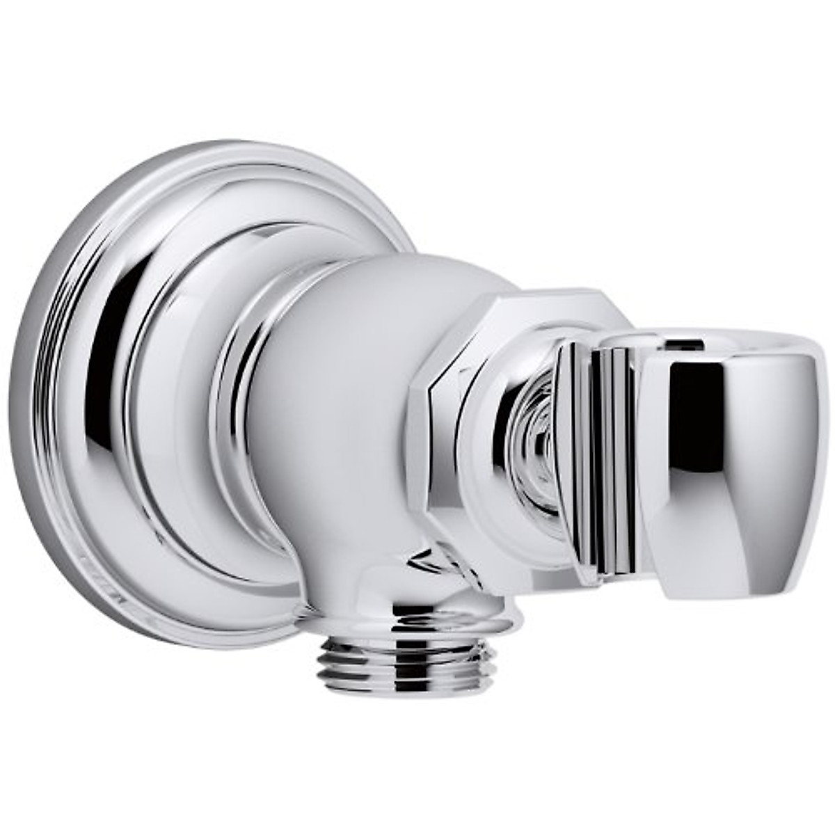KOHLER K-72797-CP Artifacts Wall-mount handshower holder and supply elbow, Polished Chrome,.5