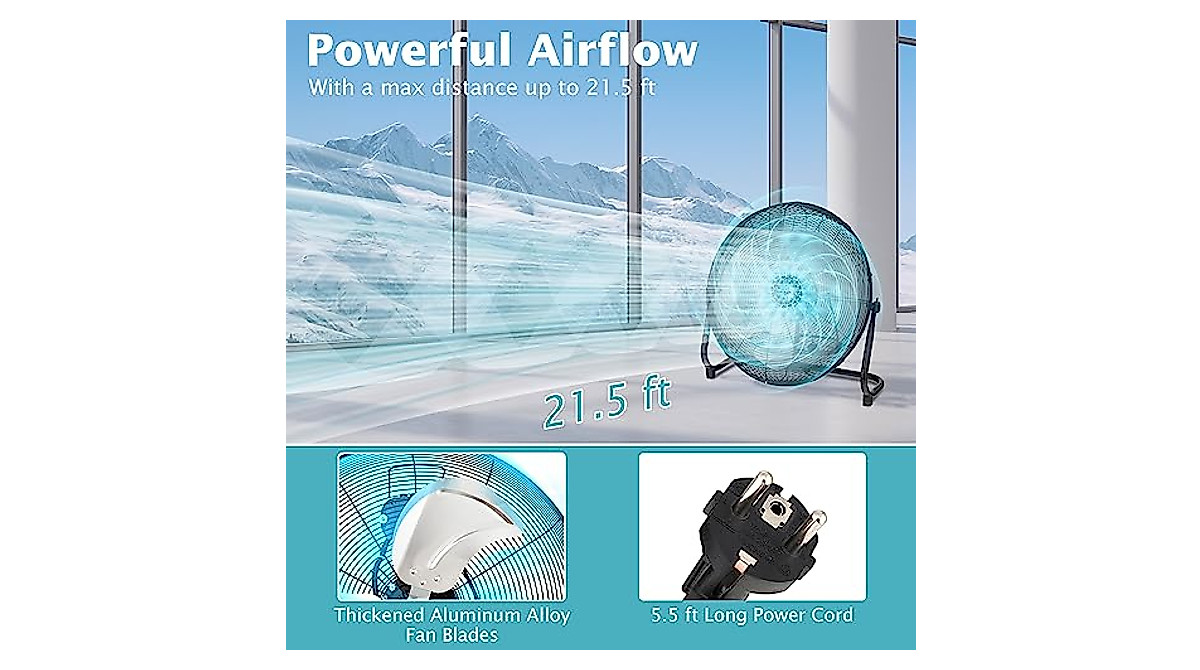 COSTWAY 20-inch High Velocity Floor Fan - Powerful & Adjustable