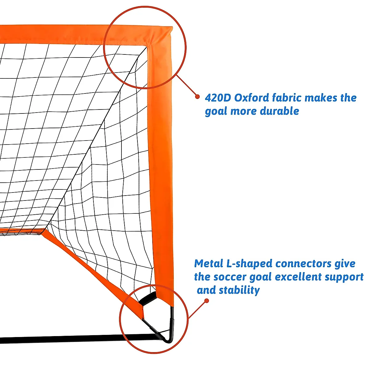 E-SDS Kids Soccer Goals for Backyard Training(Size 6'x4'), Portable Soccer Net Pop Up Soccer Goal Kits, Set of 2