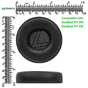 Geekria QuickFit Replacement Ear Pads for Plantronics BackBeat FIT 500, BackBeat FIT 505 Headphones Ear Cushions, Headset Earpads, Ear Cups Cover Repair Parts (Black)
