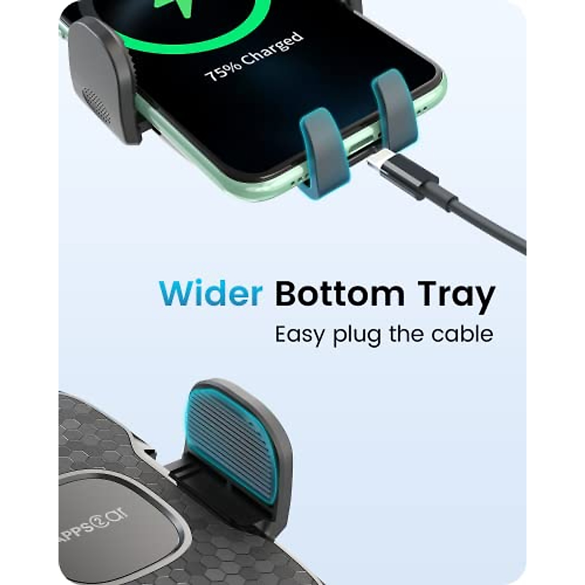 APPS2Car Cell Phone Holder Car Windshield/Dashboard/Window Car Phone Holder Mount Strong Suction Cup Heavy Duty Truck Phone Mount for iPhone Samsung All Cellphones, Thick Case & Big Phone Friendly