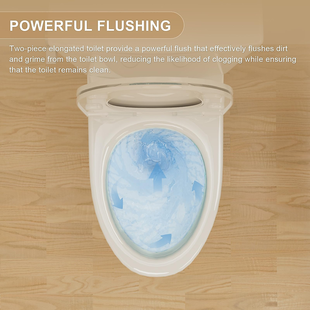 Simple Project 16inch Two-piece Elongated Toilet Single Flush 1.28gpf Toilet With Comfortable Soft Close Seat, Toilets For Bathrooms Comfort Height Elongated - White