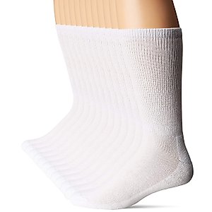 Hanes Men's Active Cool 12-Pack Crew SocksBIG Shoe: 12-14 / Sock: 13-15, White)