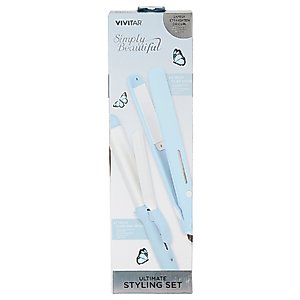 Vivitar Curling & Flat Iron Styling Set One Size Blue