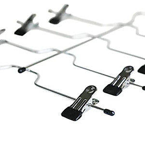 HUJI Sturdy 4 Tier Trouser Skirt Pants Hanger Chrome and Black Vinyl (Set of 4, 4 Tier Trouser Hangers)