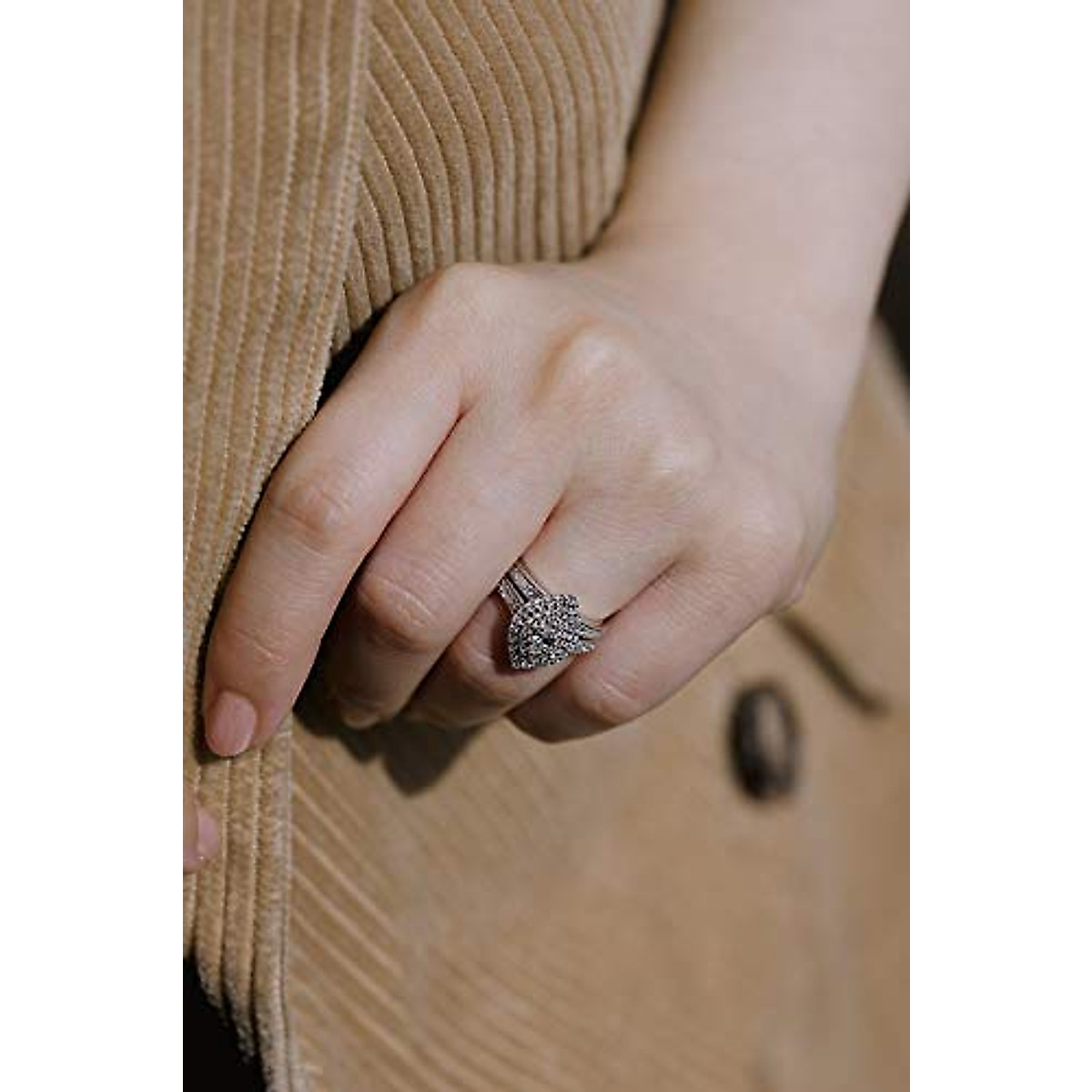 Kobelli Marquis Cluster Slim Shank Diamond Ring - 4.0