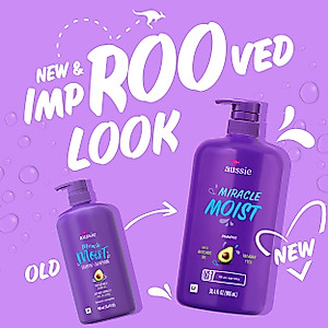 Aussie Paraben-Free Miracle Moist Shampoo with Avocado & Jojoba for Dry Hair, 30.4 Fluid Ounce, (Pack of 4)