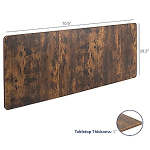 VIVO Universal 71 x 30 inch Table Top for Standard and Sit to Stand Height Adjustable Home and Office Desk Frames, 3 Section Desktop, Vintage Brown, DESK-TOP72-30N