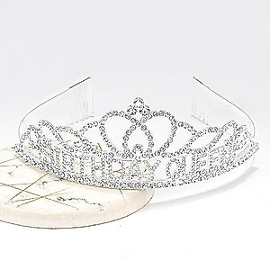 Chanaco Birthday Sash Birthday Crowns for Women Birthday Queen Sash Birthday Crown Tiaras for Women Silver Happy Birthday Decorations Birthday Gifts