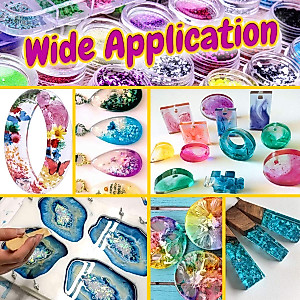 Catcrafter Resin Decoration Accessories Art Kit - All in One Package Resin Molds Silicone Kit Bundle Jewelry Making Supplies for Beginners with Dried Flowers Craft Glitter Nail Gems DIY