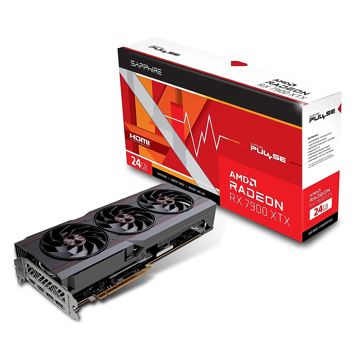 Sapphire 11322-02-20G Pulse AMD Radeon RX 7900 XTX Gaming Graphics Card with 24GB GDDR6, AMD RDNA 3, Output: 2 x HDMI, 2 x DisplayPort